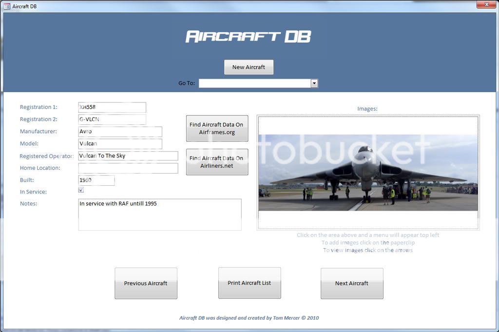 Free Aircraft Logging Software - Aircraft DB - FighterControl